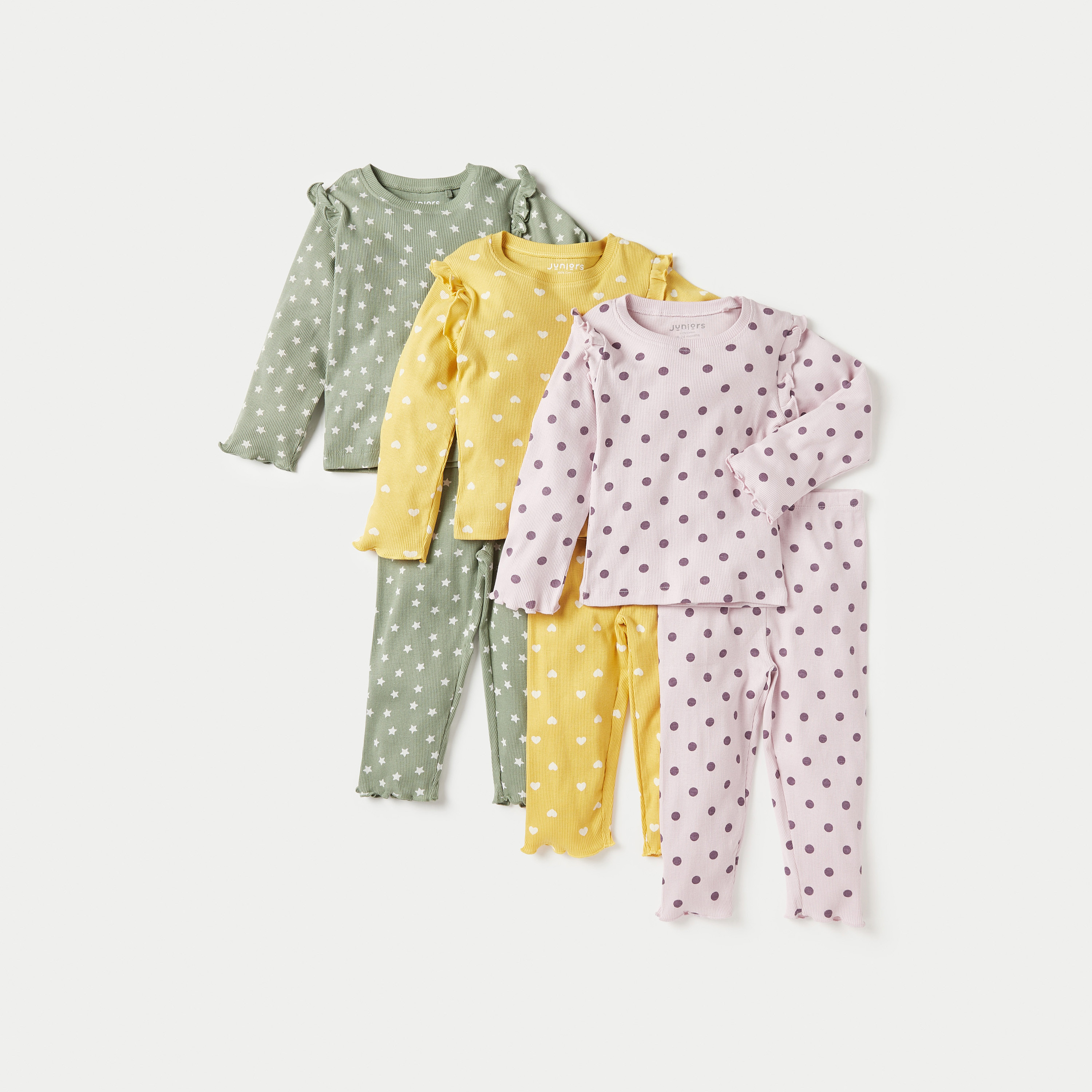 Buy Juniors Printed T-shirts and Pyjamas - Set of 3 Online | Babyshop UAE