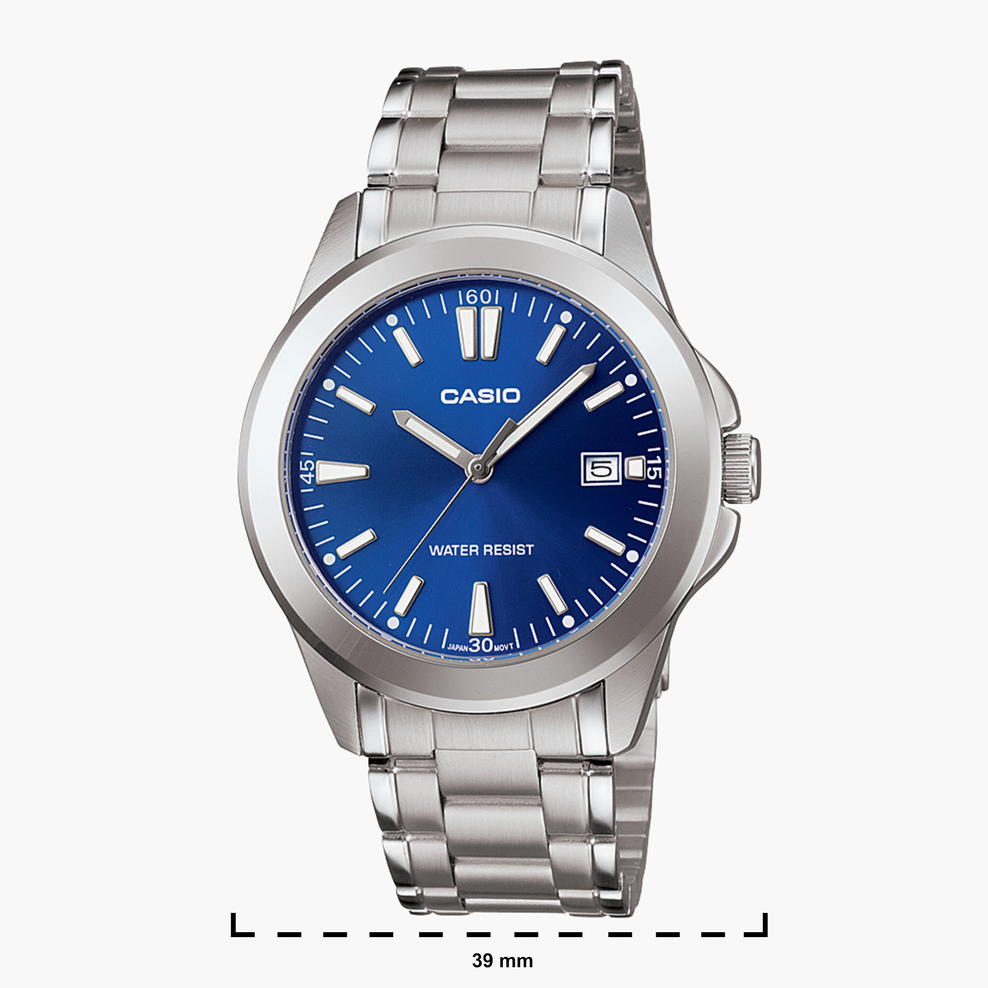 Shop Casio Men's Silver Analog Metal Strap Watch MTP-1215A-2A2DF Online ...