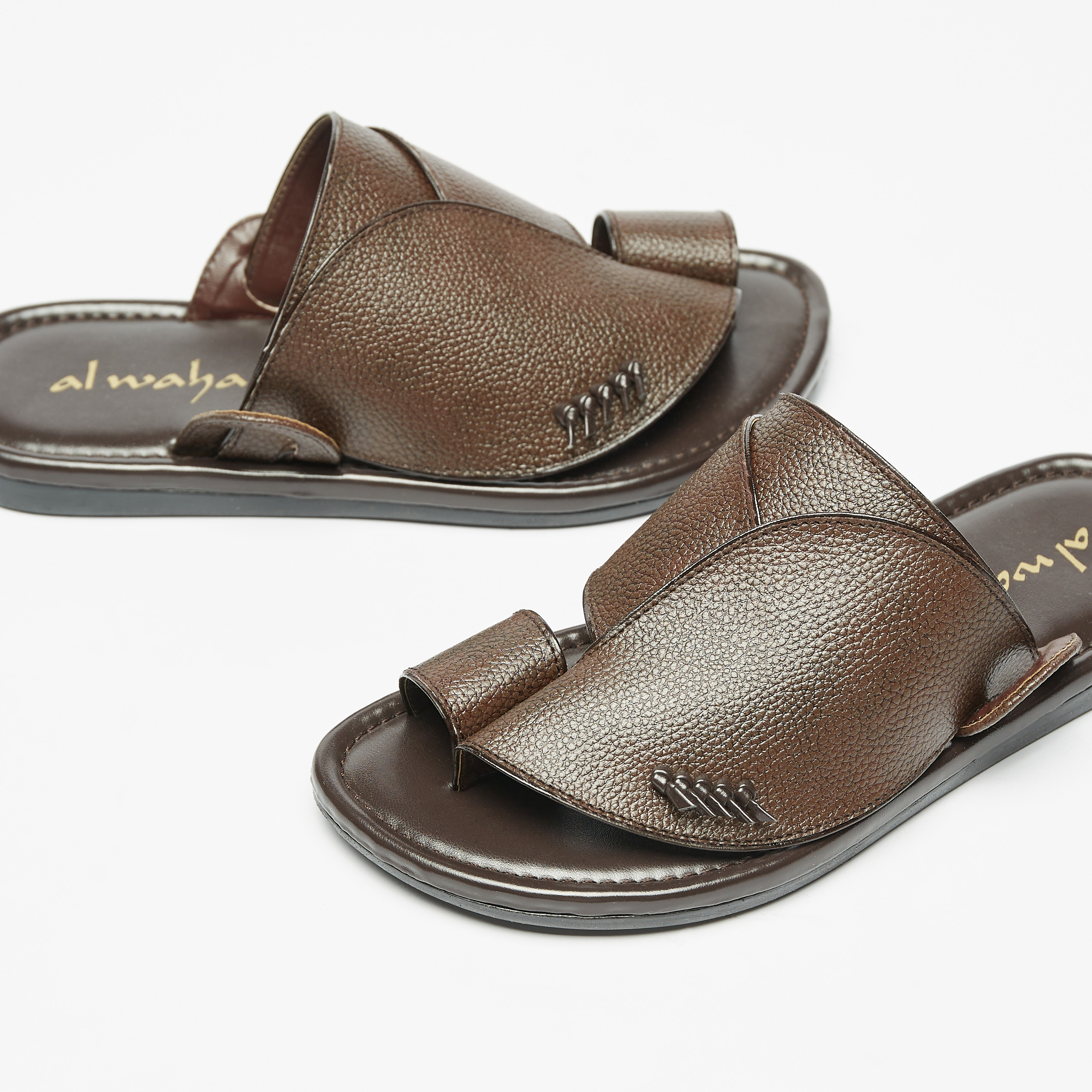 Shop Al Waha Textured Slip-On Arabic Sandals Online | Centrepoint Oman