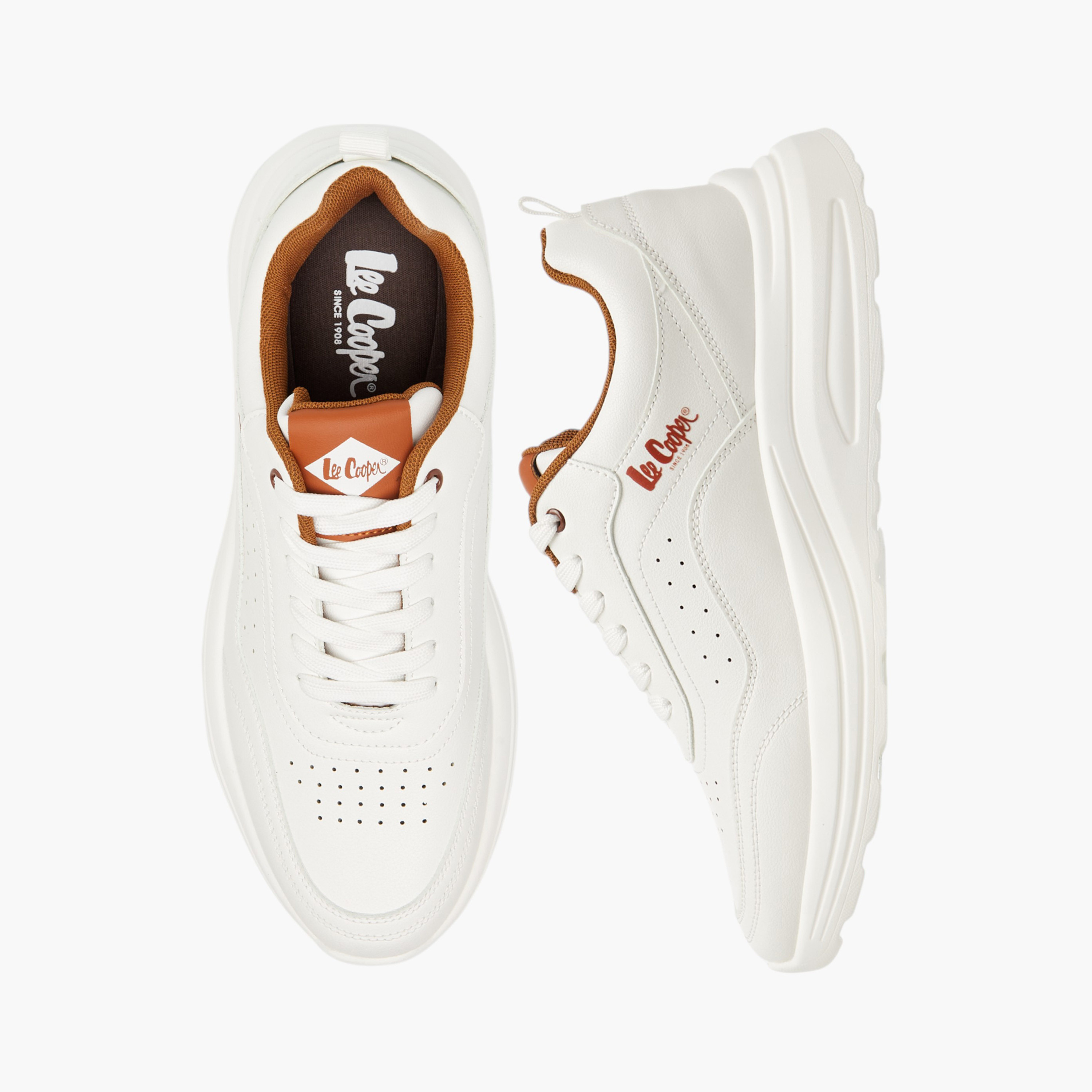 Shop Lee Cooper Men's Perforated Panelled Lace-Up Sneakers Online ...