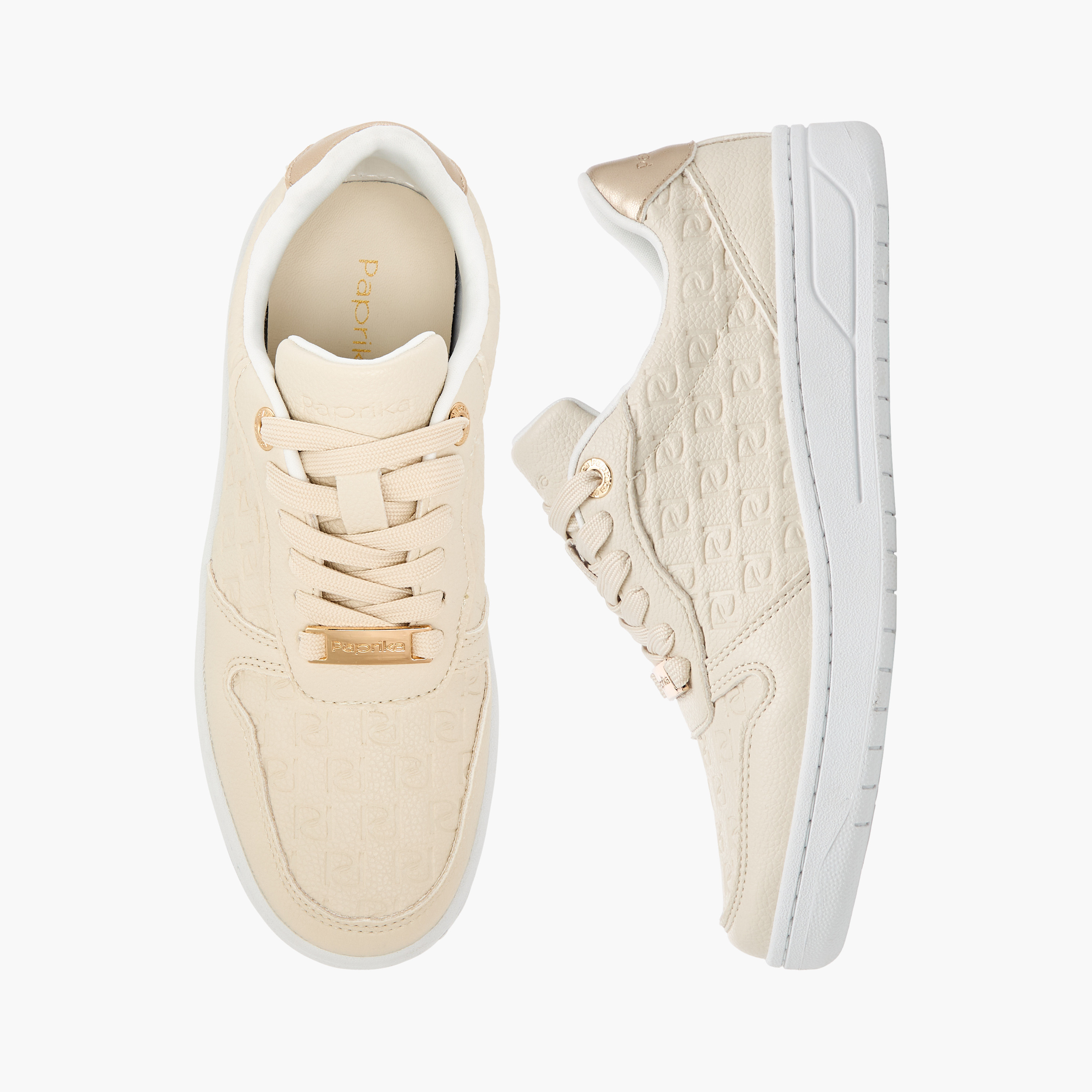 Buy Paprika Monogram Embossed Sneakers with Lace-Up Closure Online ...