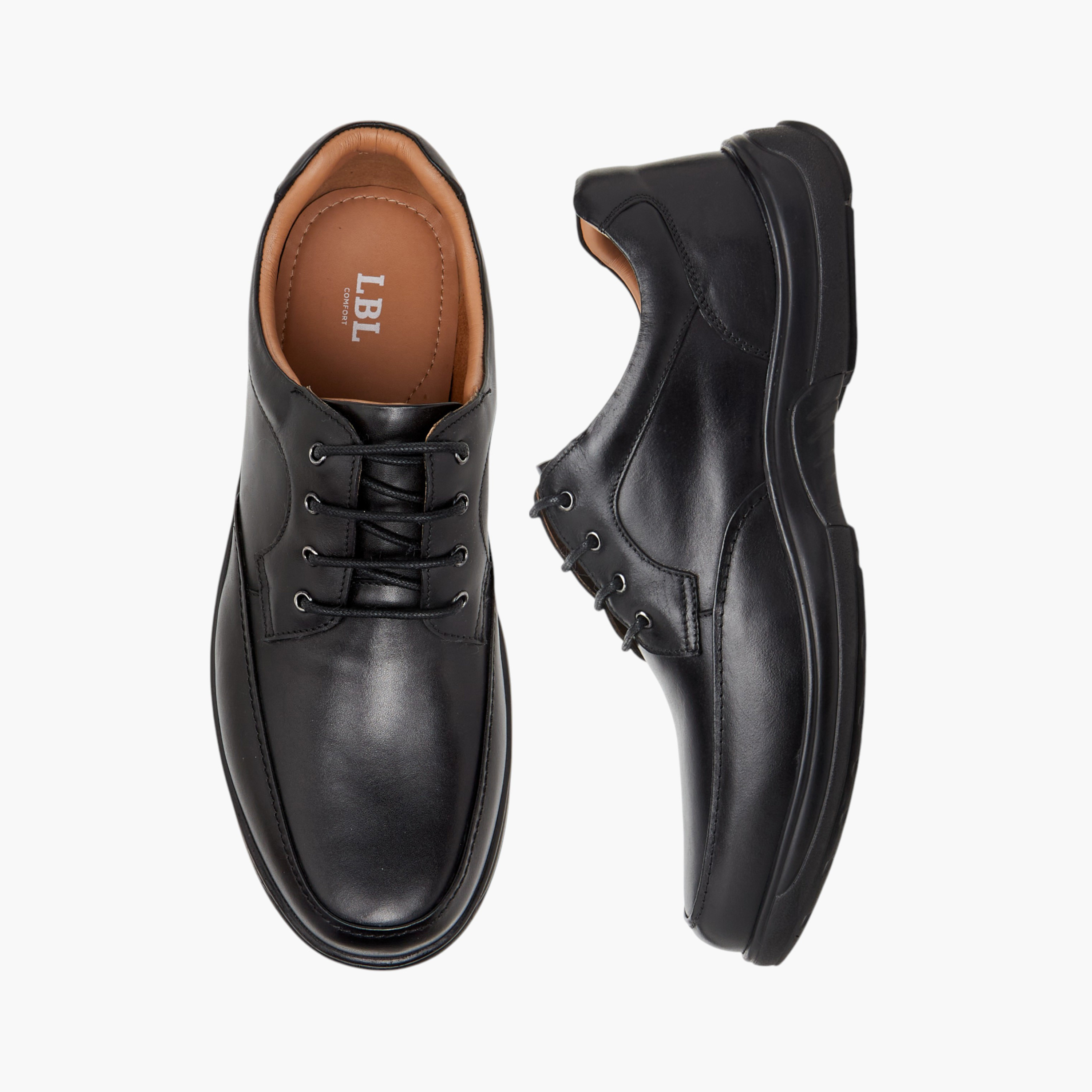Shop LBL by Shoexpress Solid Lace-Up Derby Shoes Online | Centrepoint Oman