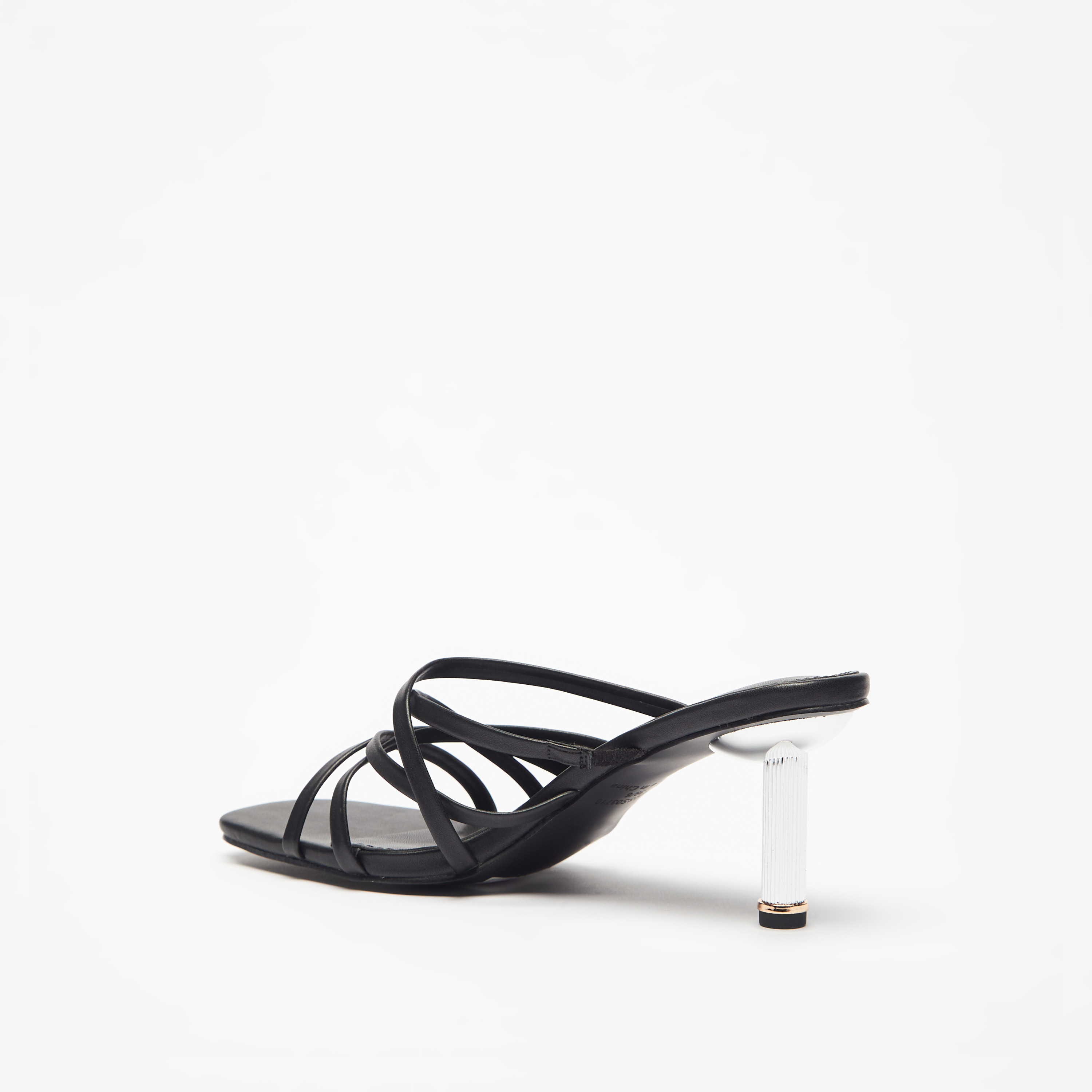 Buy Solid Slip-On Strap Sandals with Stiletto Heels Online ...
