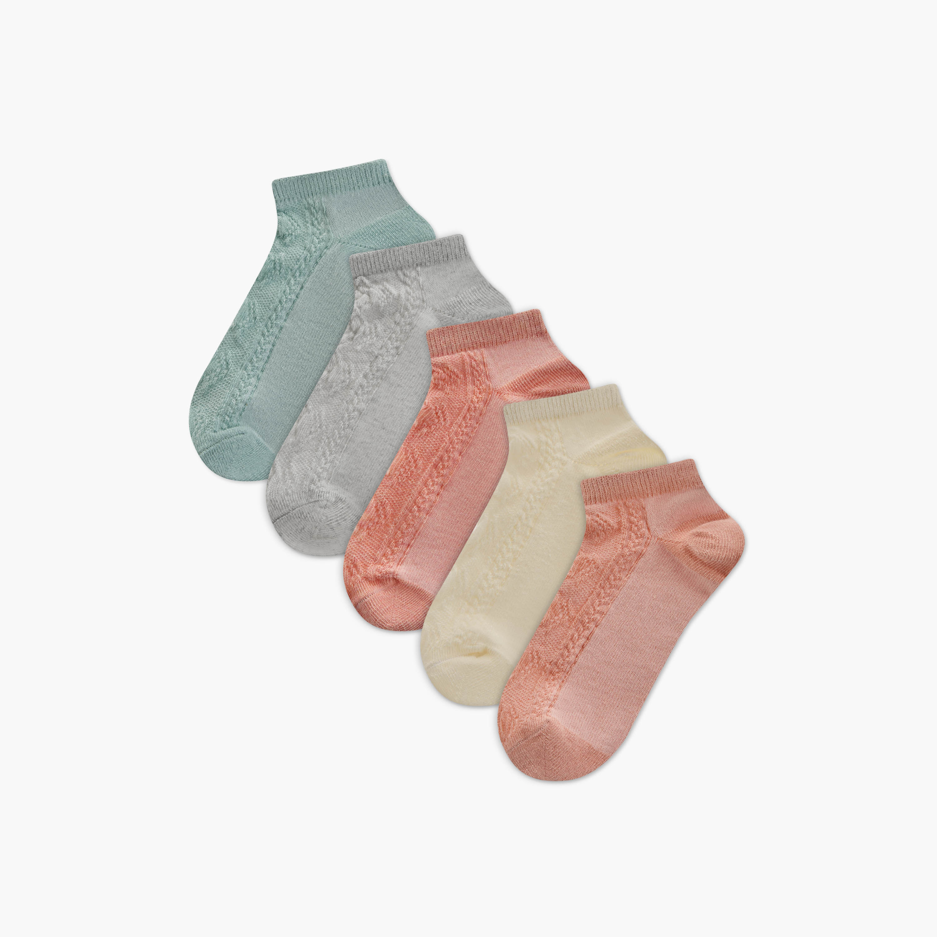 Buy Flora Bella Assorted Ankle Length Socks - Set of 5 Online ...