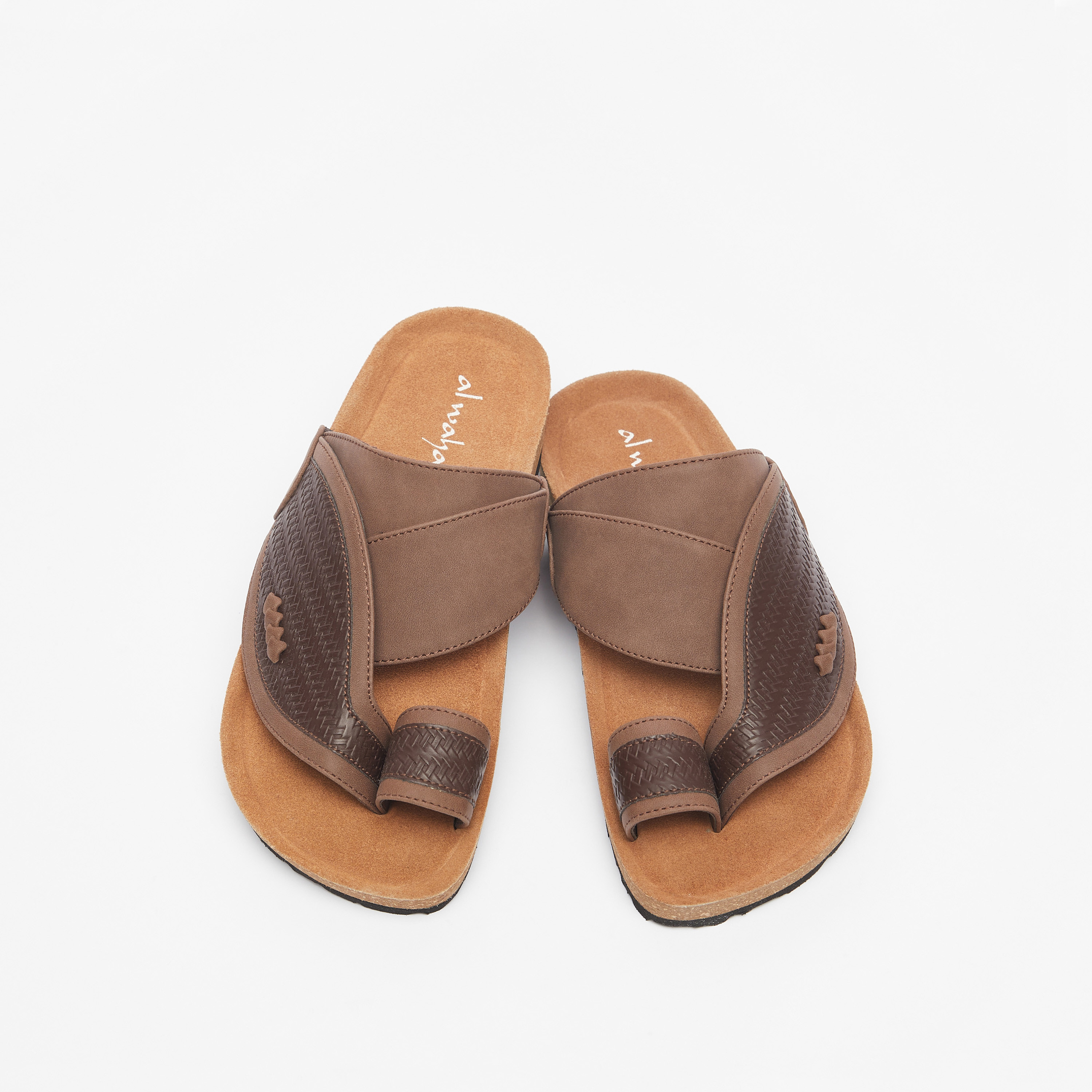 Al Waha Textured Slip-On Arabic Sandals with Toe-Loop Detail Online ...