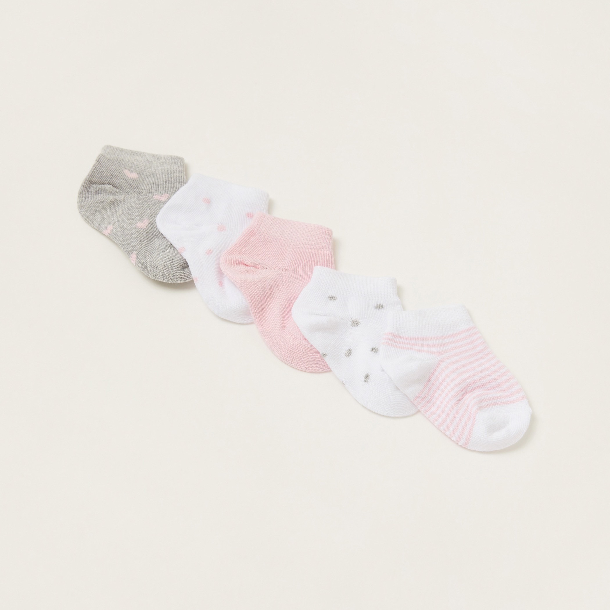 Buy Juniors Printed Socks with Cuffed Hem - Pack of 5 Online ...