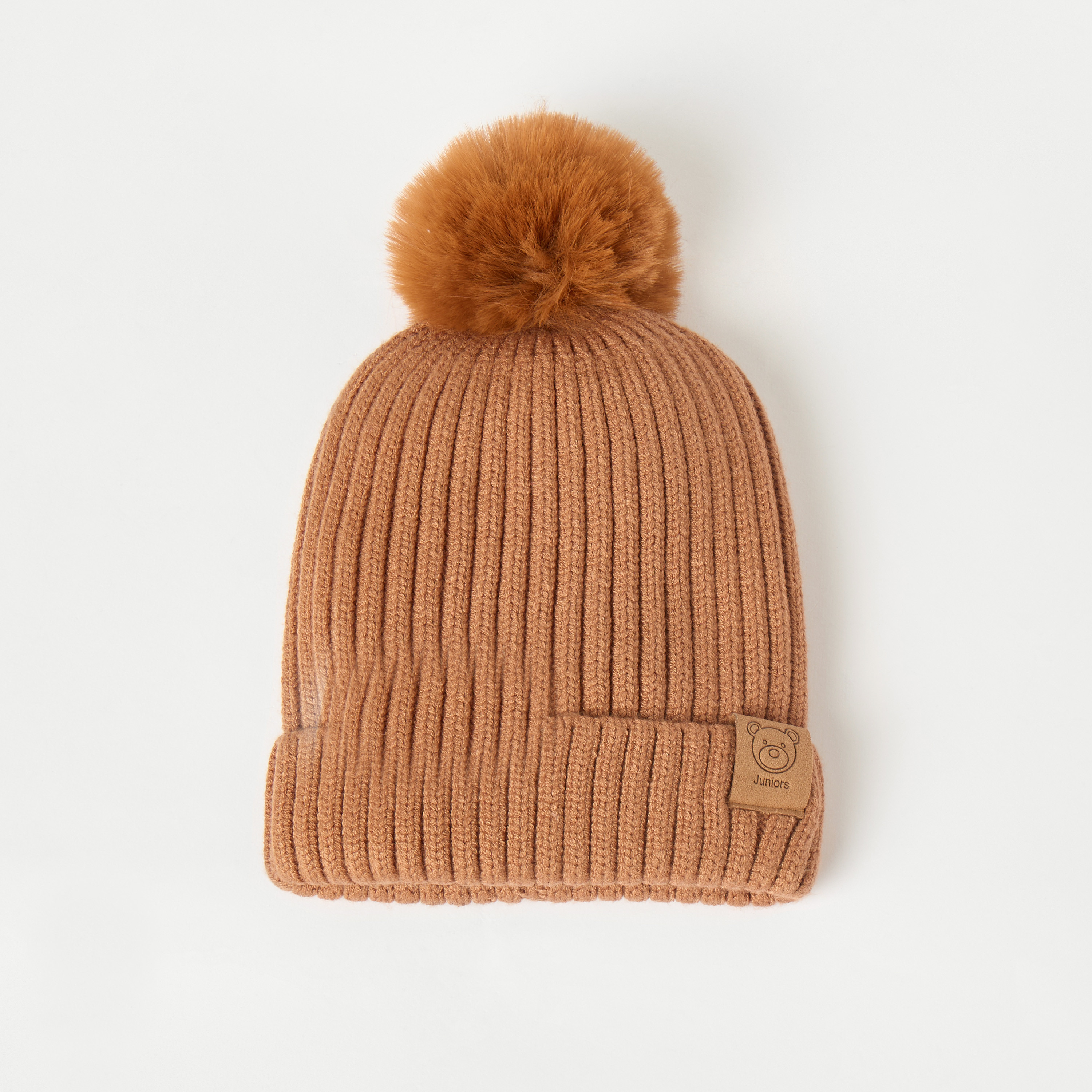 Shop Juniors Beanie Cap with Pom-Pom Detail Online | Centrepoint Oman