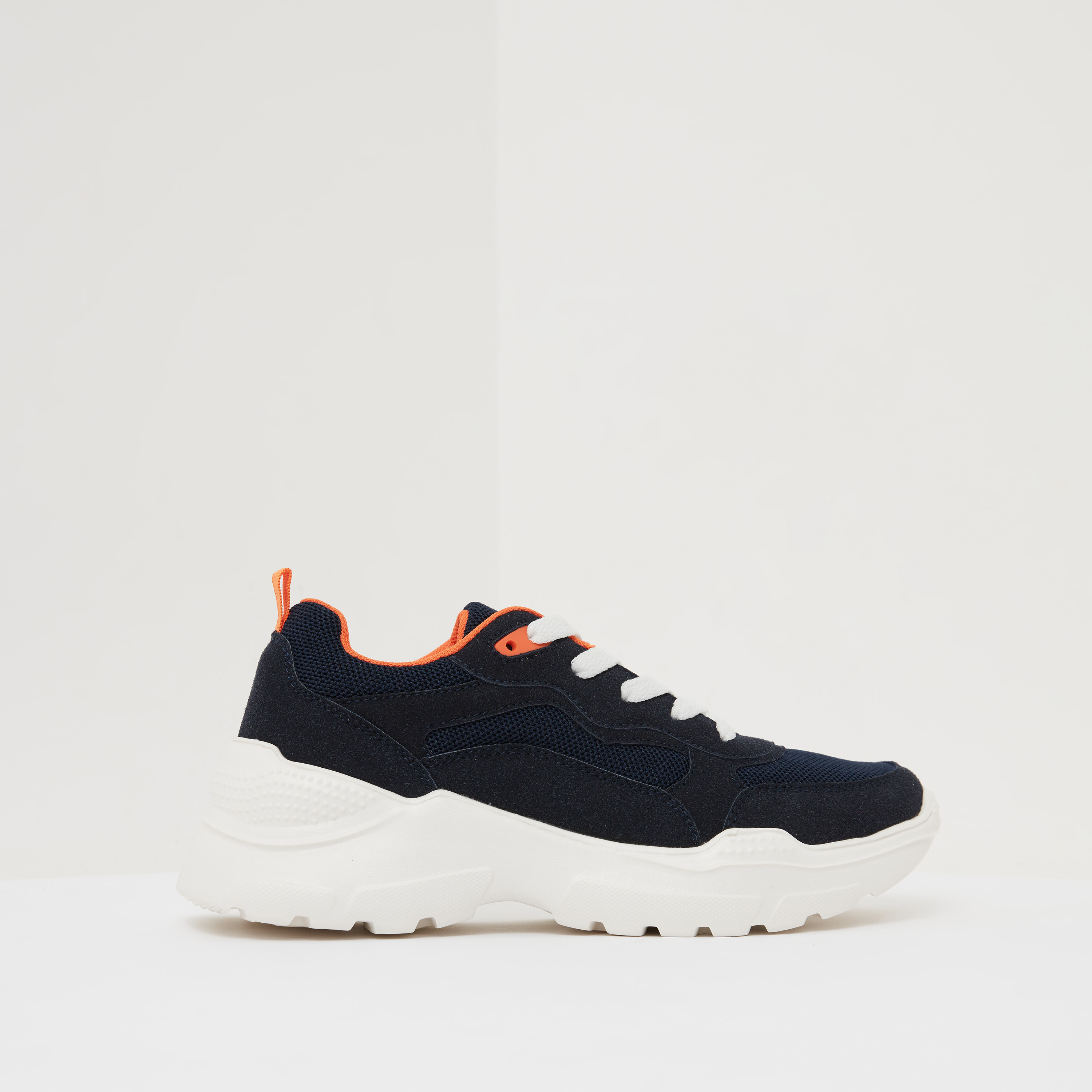 Shop Textured Running Shoes with Lace-Up Closure Online | Centrepoint Oman