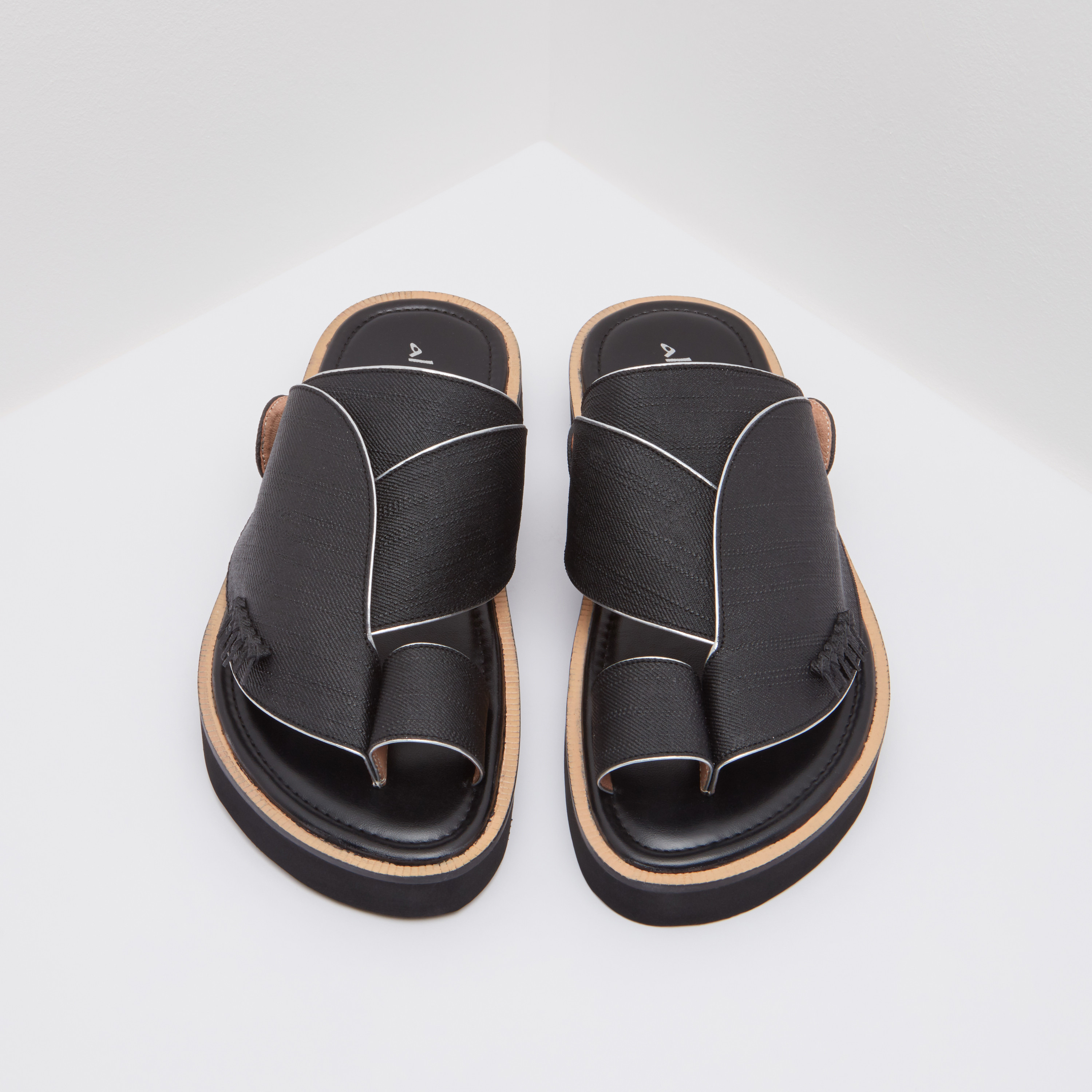 Shop Textured Slip-On Arabic Slides with Applique Detail Online ...