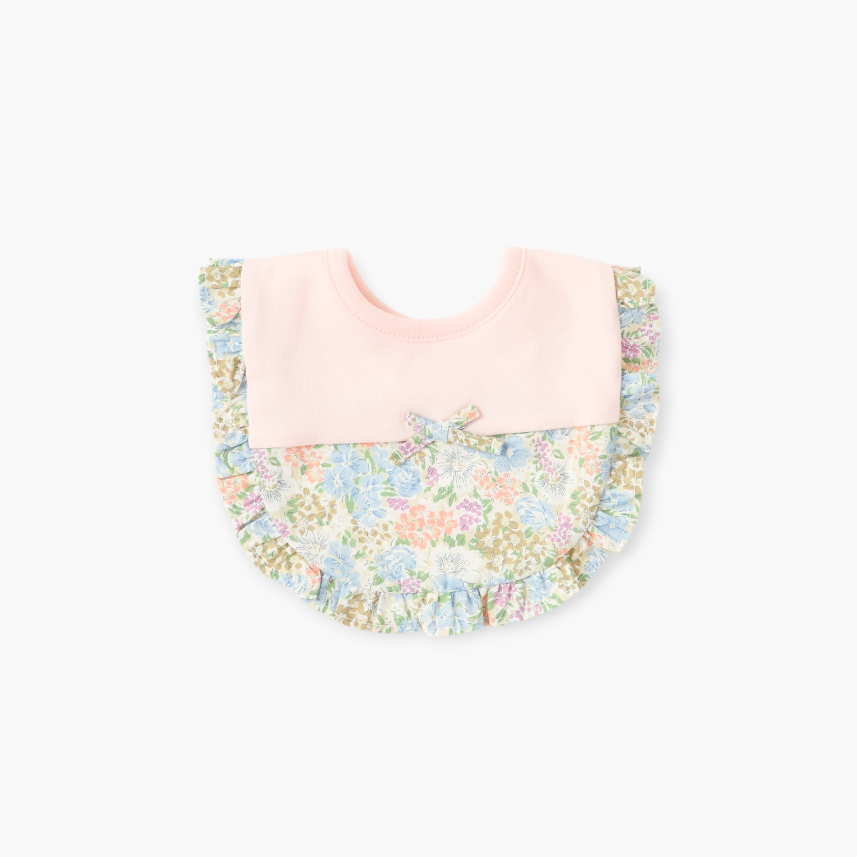 Buy Giggles Floral Print Muslin Bib with Button Closure and Ruffle ...