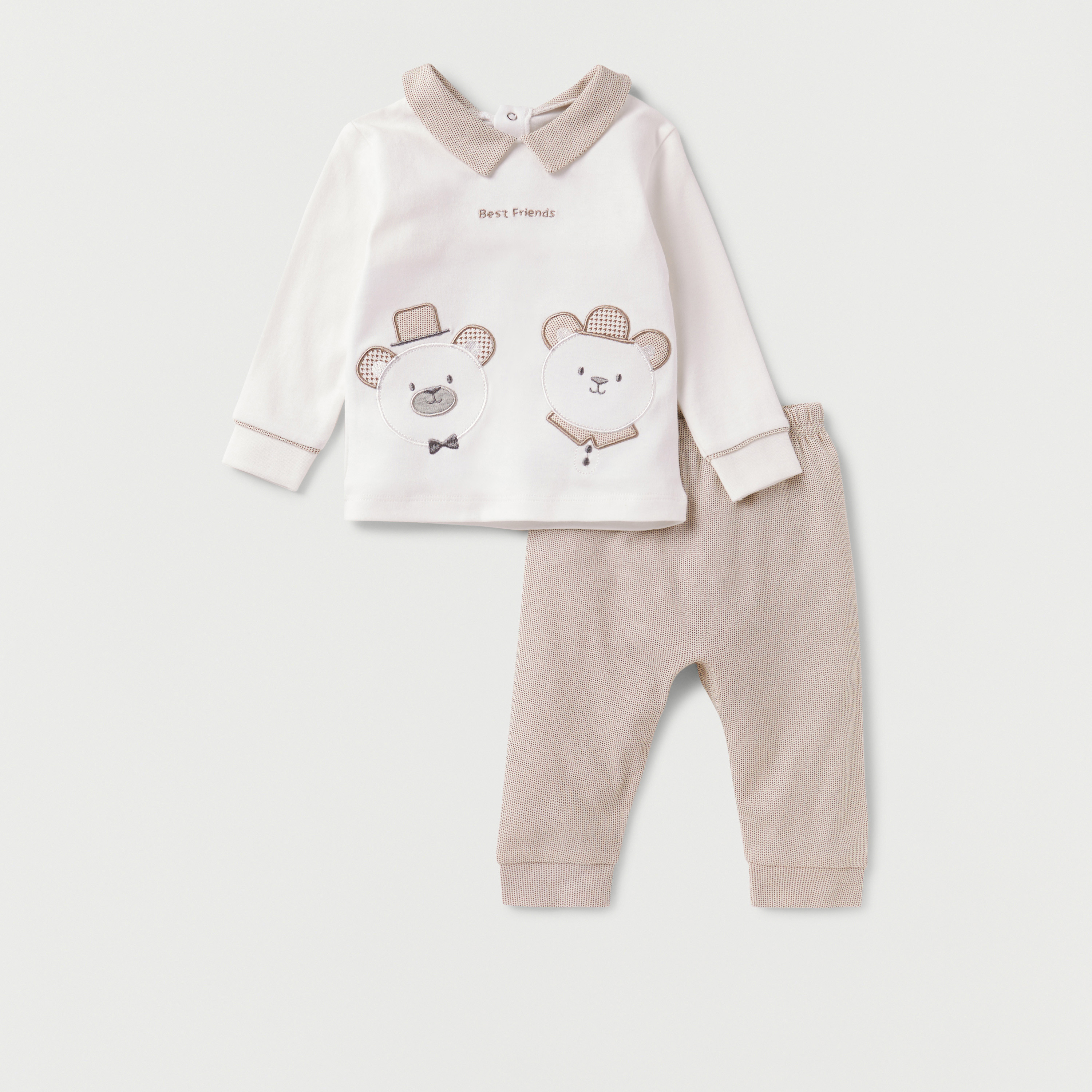 Buy Giggles Bear Detail T-shirt and Pyjama Set Online | Centrepoint UAE