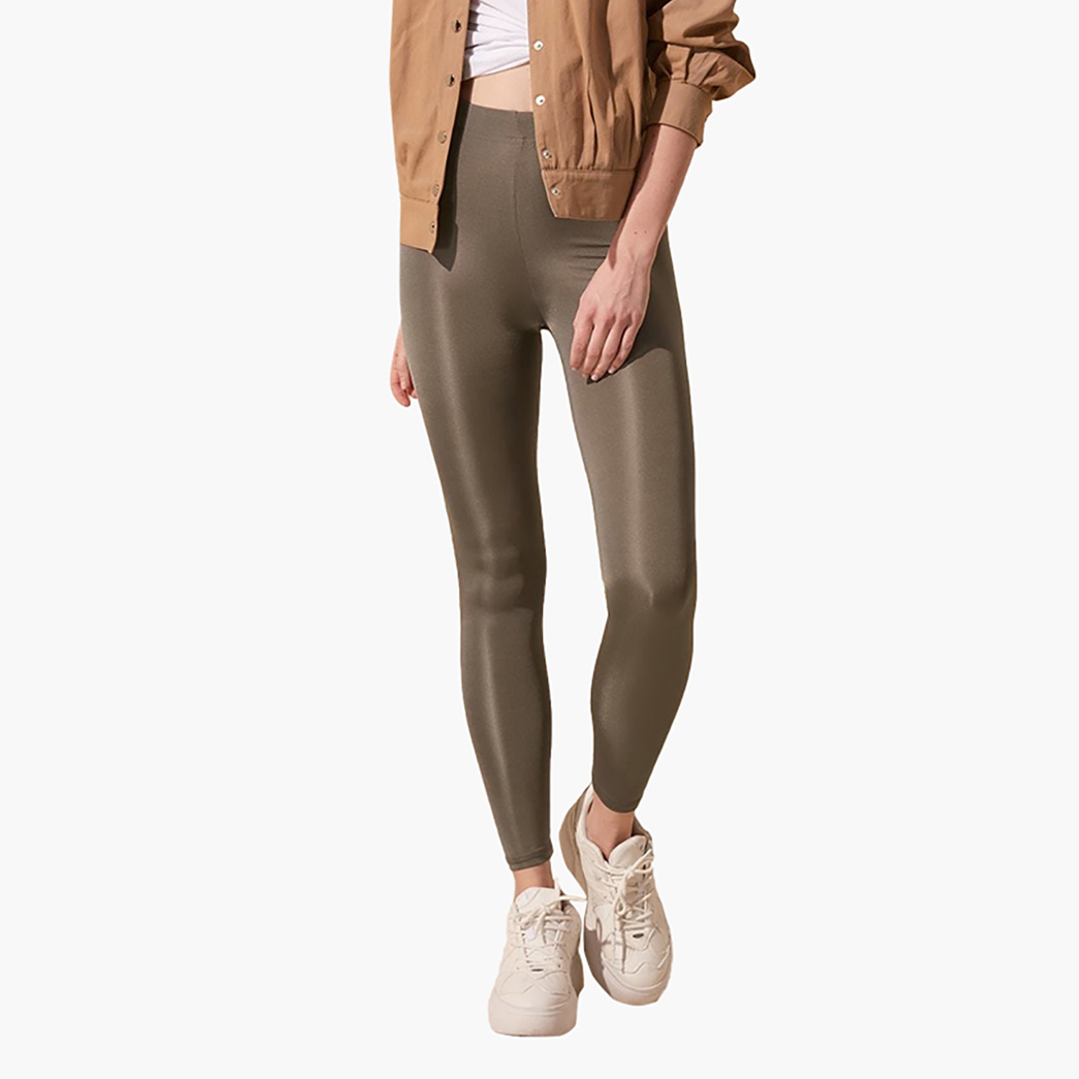 Buy Trendyol Solid Mid-Rise Leggings Online | Centrepoint UAE