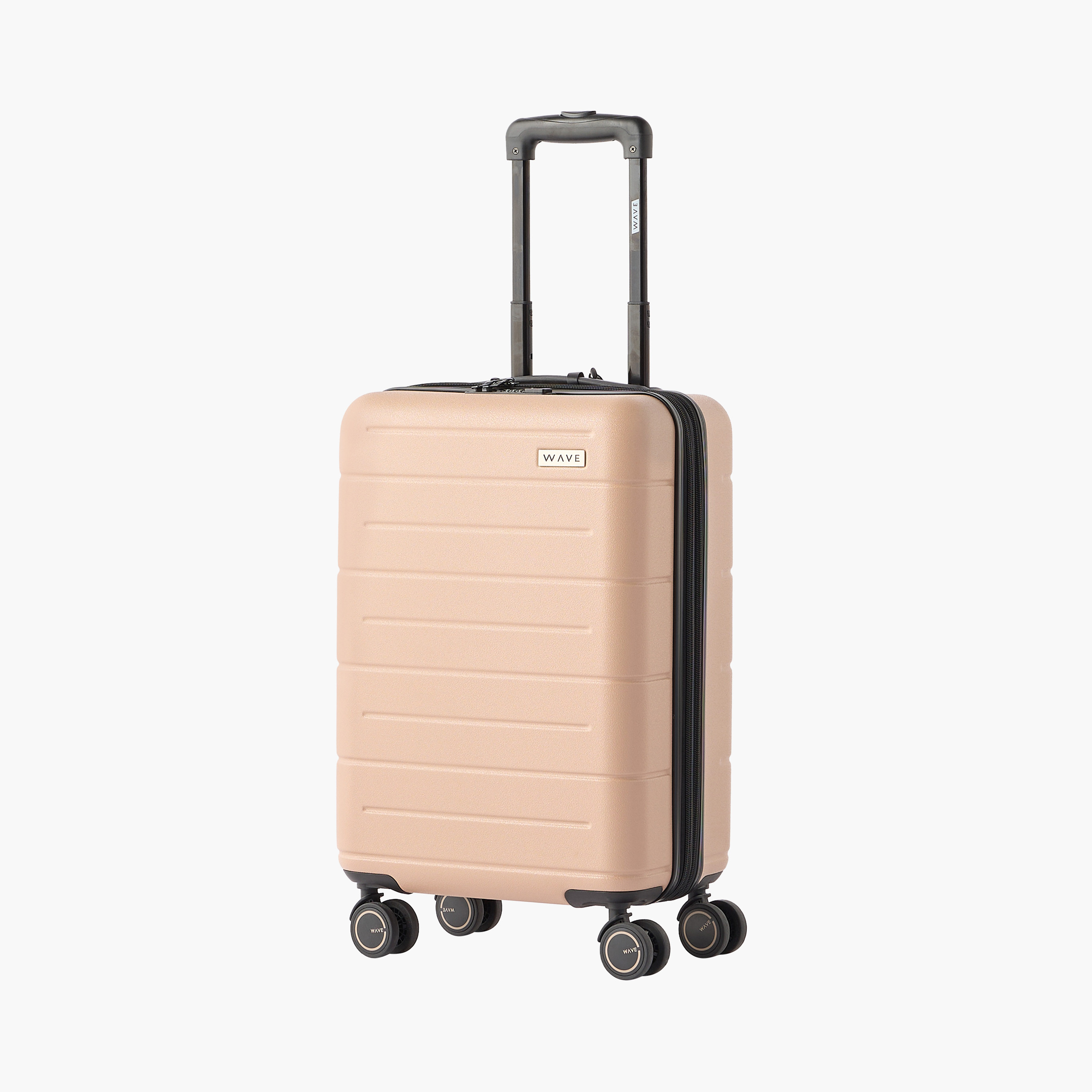 Shop WAVE Textured Hardcase Luggage Trolley with Retractable Handle ...
