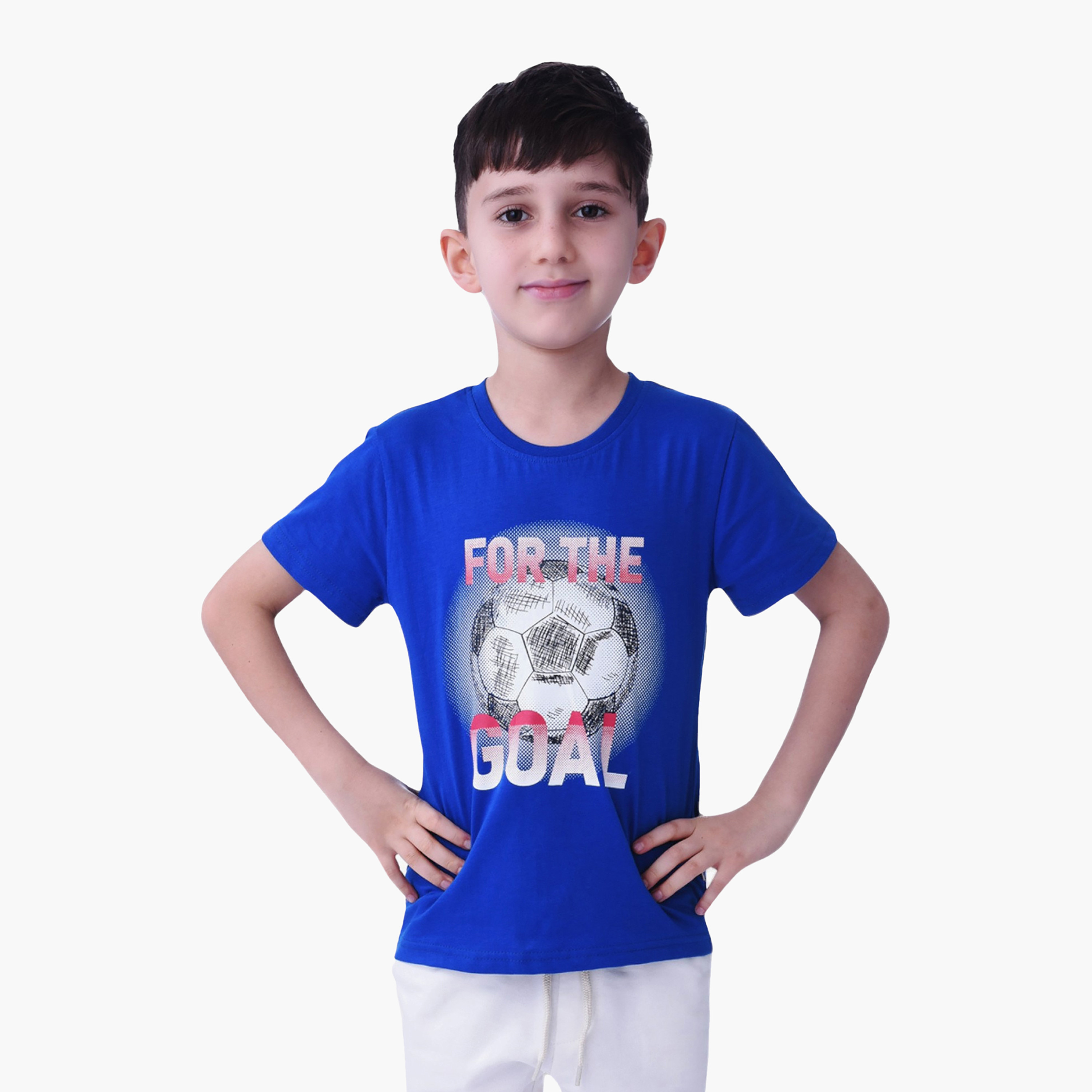 Buy Victor and Jane For the Goal Printed T-Shirt - Blue Online ...