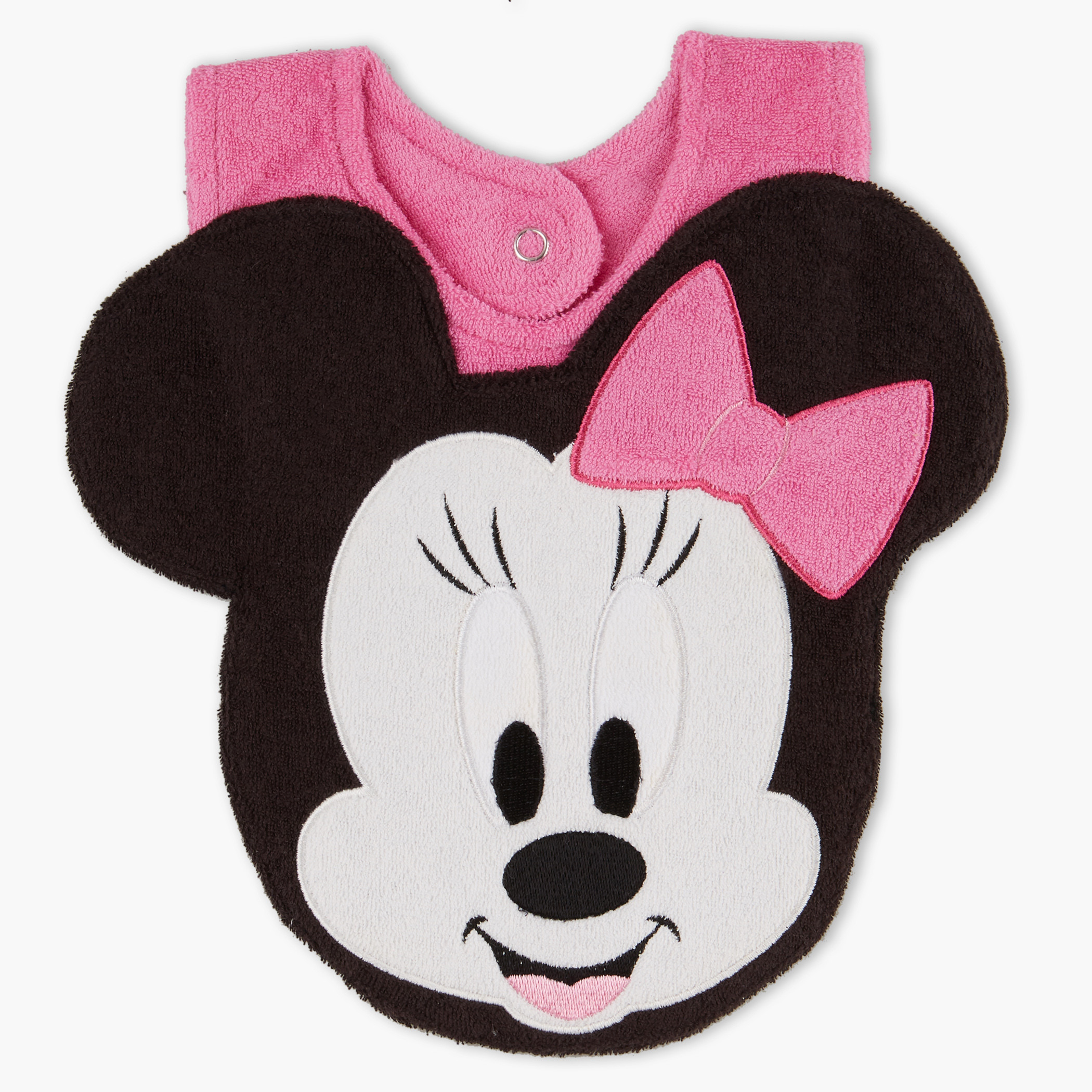 Buy Minnie Mouse Textured Bib with Press Button Closure Online ...