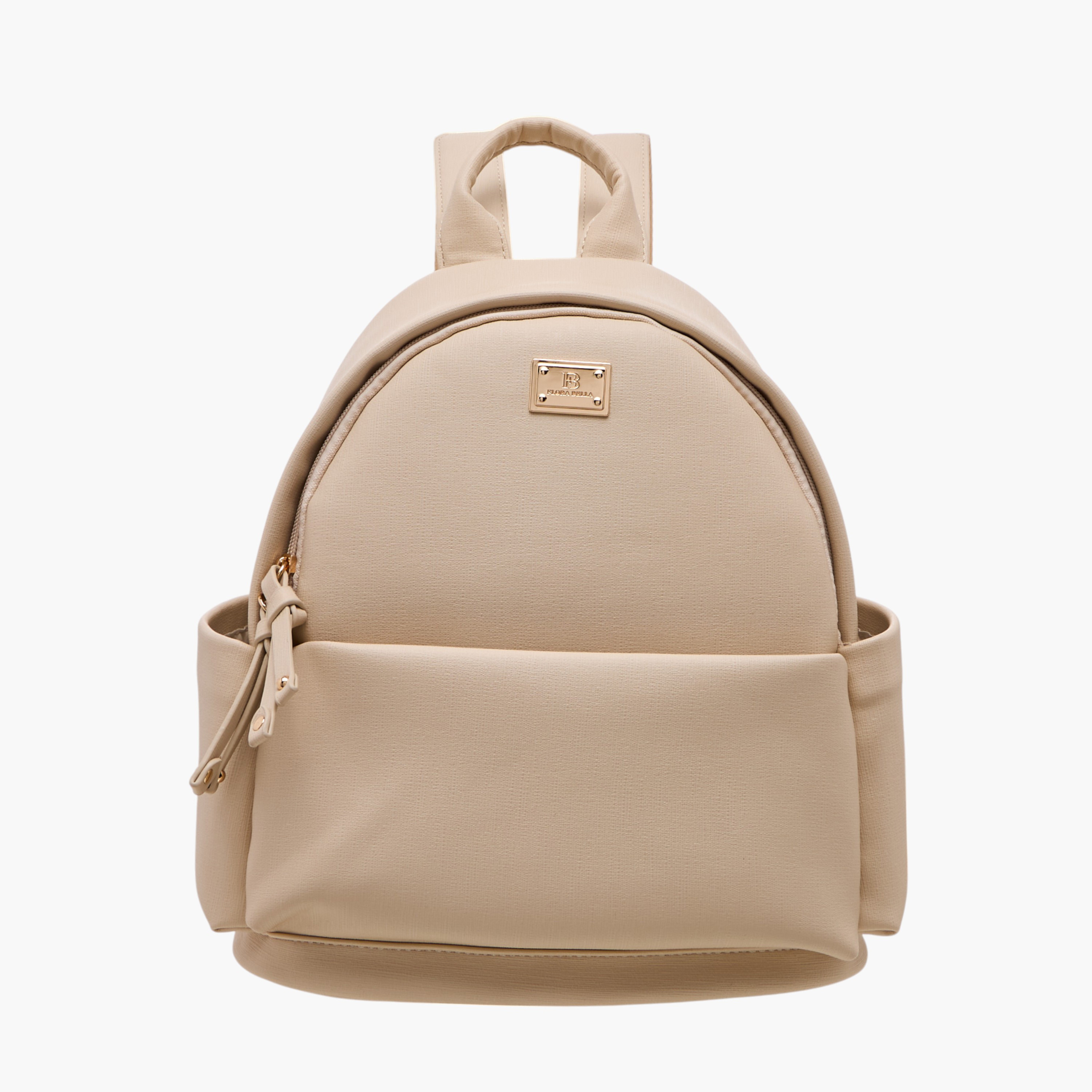 Buy Flora Bella Solid Backpack with Adjustable Straps and Zip Closure ...