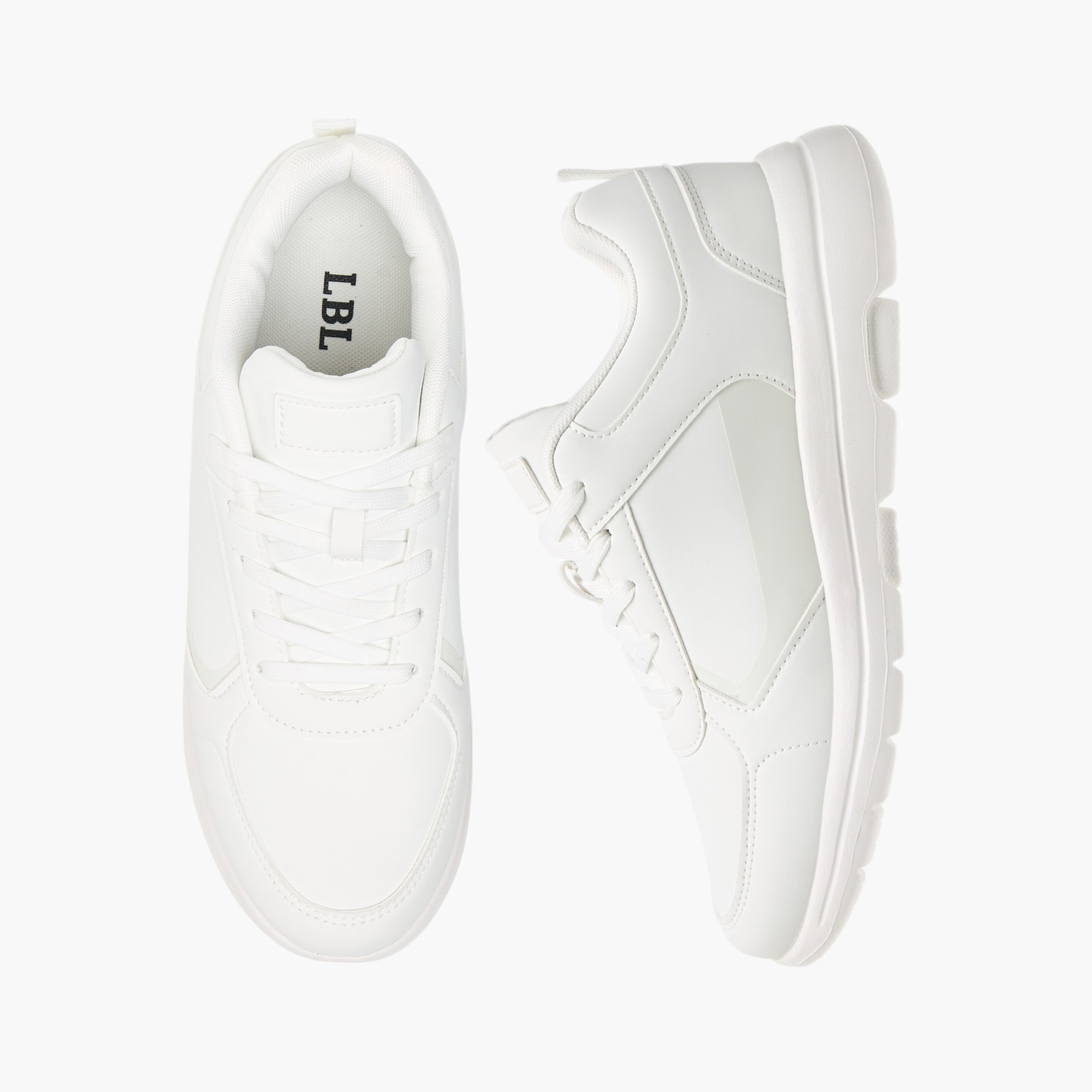 Shop LBL by Shoexpress Panelled Sneakers with Lace-Up Closure Online ...