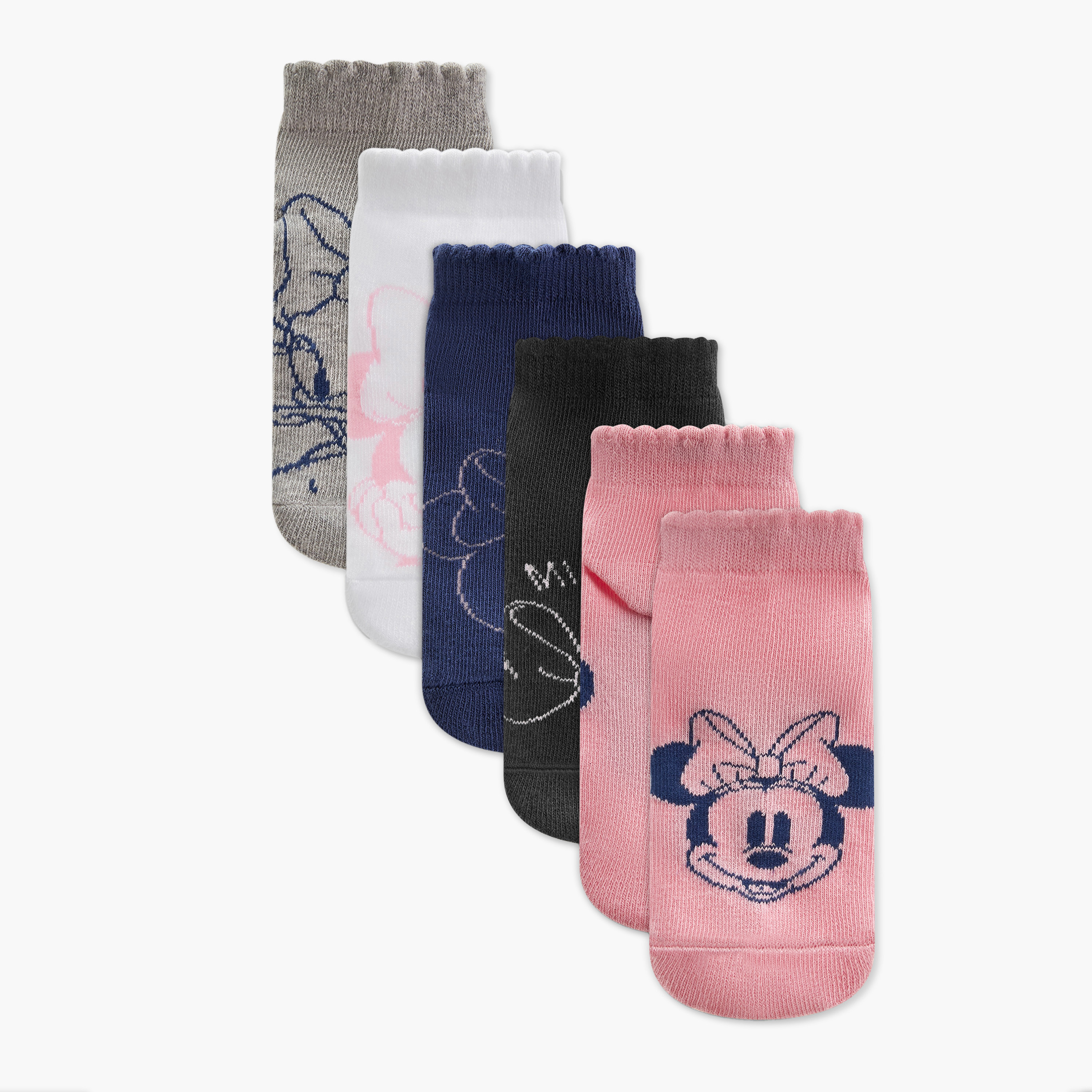 Shop Disney Minnie Mouse and Friends Print Ankle Length Socks with ...